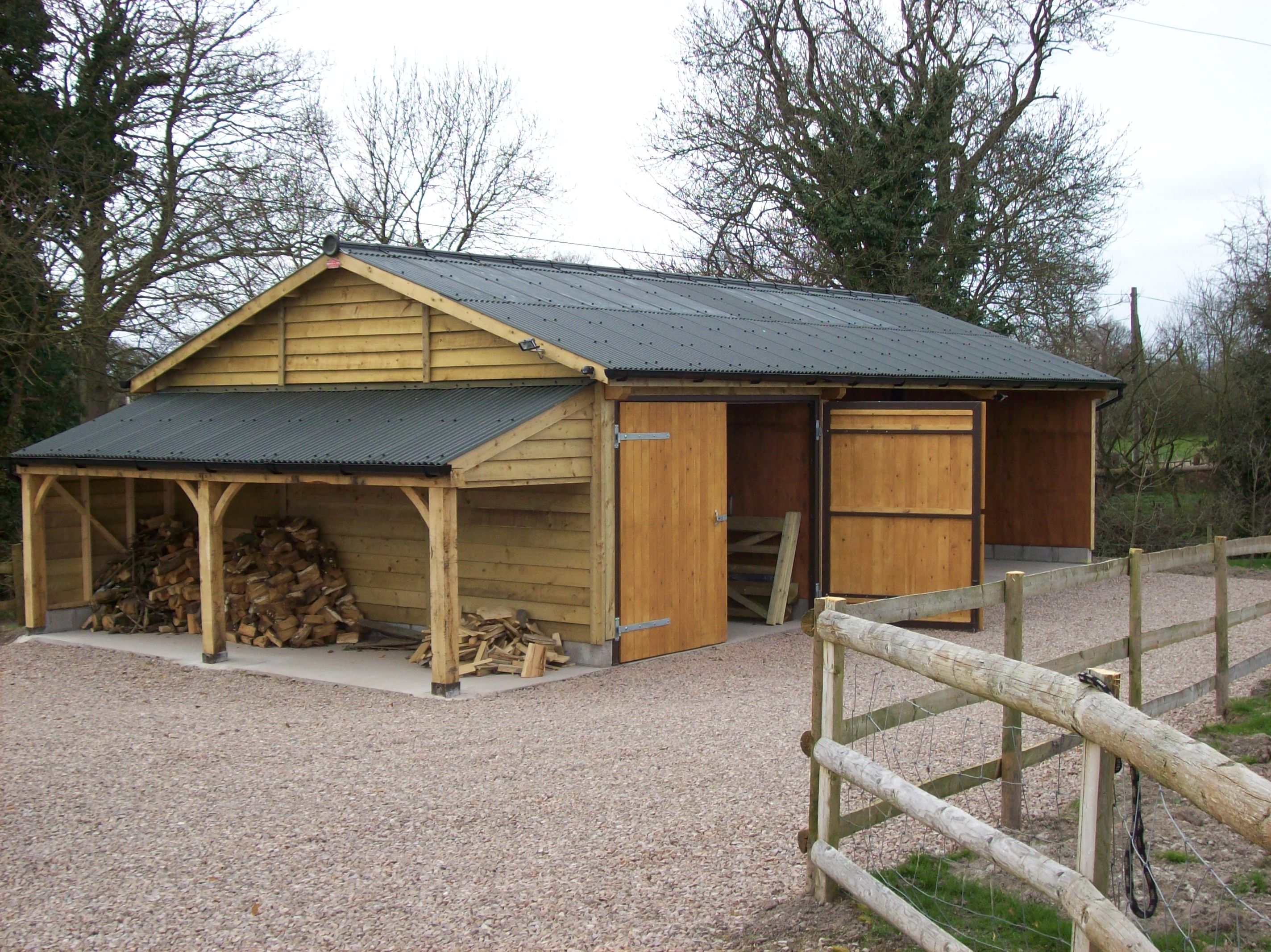 Timber Frame Garage and Log Store – Browns of Wem Ltd